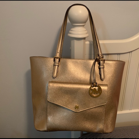 Michael Kors | Bags | Authentic Michael Kors Gold Tote | Poshmark